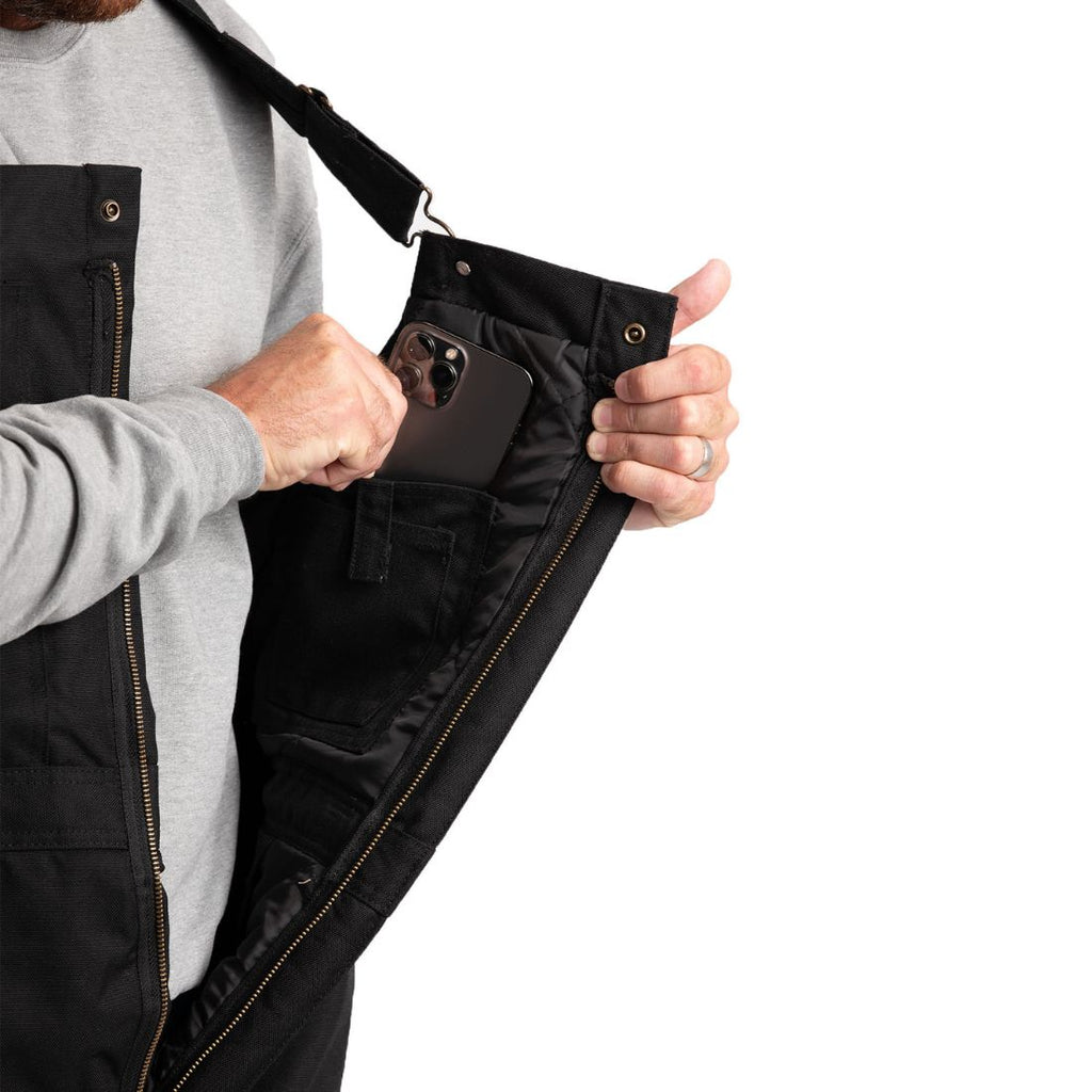 Berne Icecap Mens Insulated Work Bib Overall Nb834 Black Work