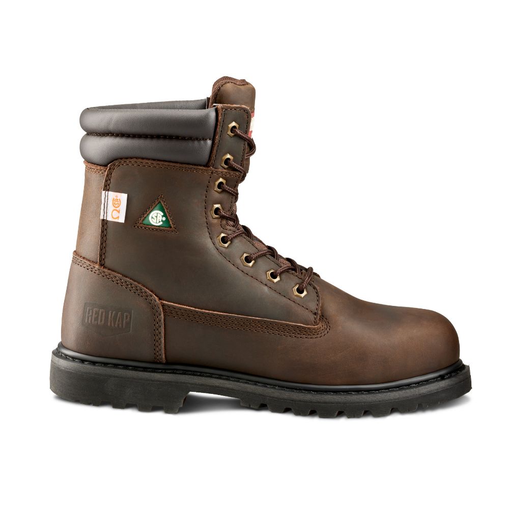 Red Kap Unisex 8" Steel Toe Work Safety CSA Boot CF23100ABR - Brown ...
