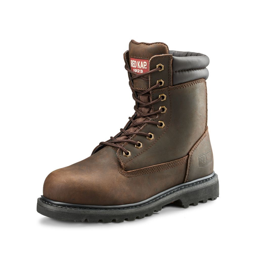 Red Kap Unisex 8" Steel Toe Work Safety CSA Boot CF23100ABR - Brown ...