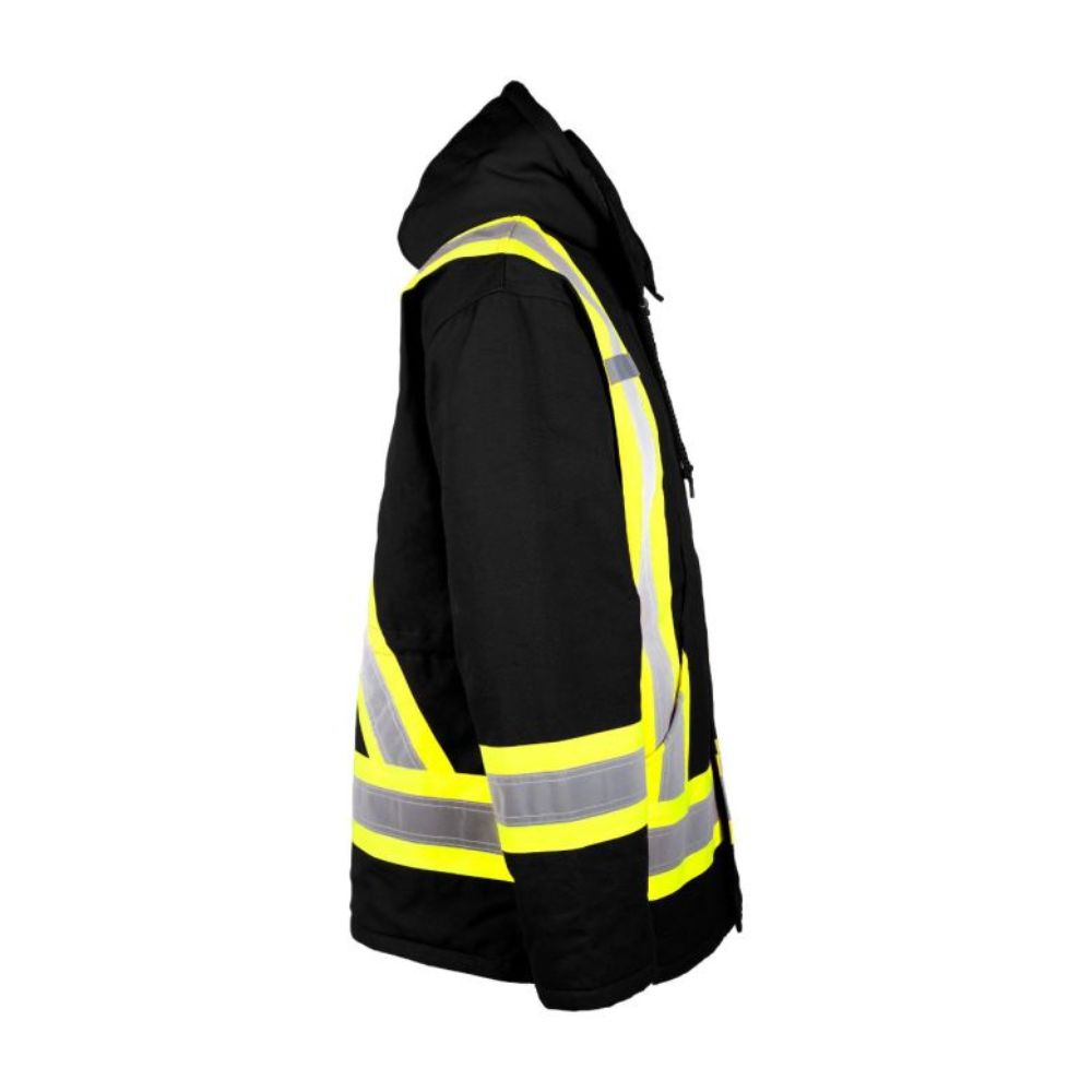 Terra Hi-VIS Men's Lined Winter Canvas Safety Parka 116568 - Black ...