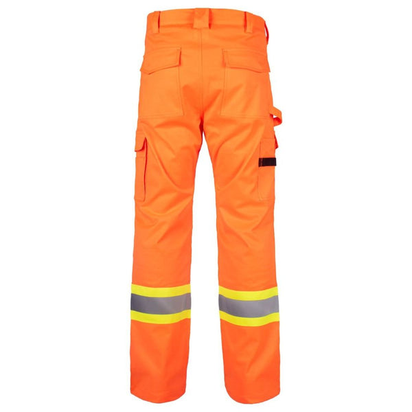 Terra Men's Hi-Vis Cargo Pants with Knee Pad Pockets 116618 - Orange ...