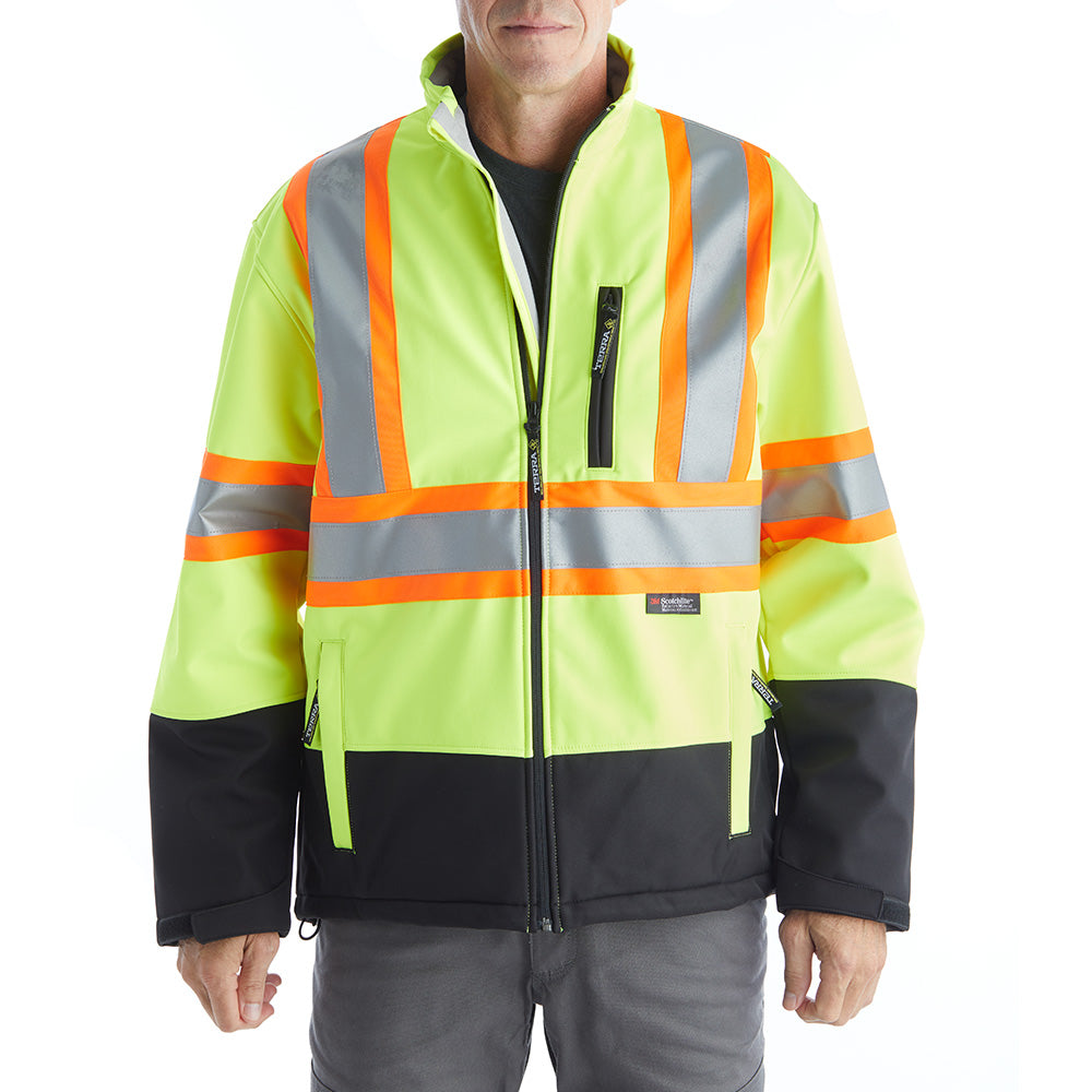 Terra Hi Vis Softshell Work Jacket 116516YL - Yellow | Work Authority