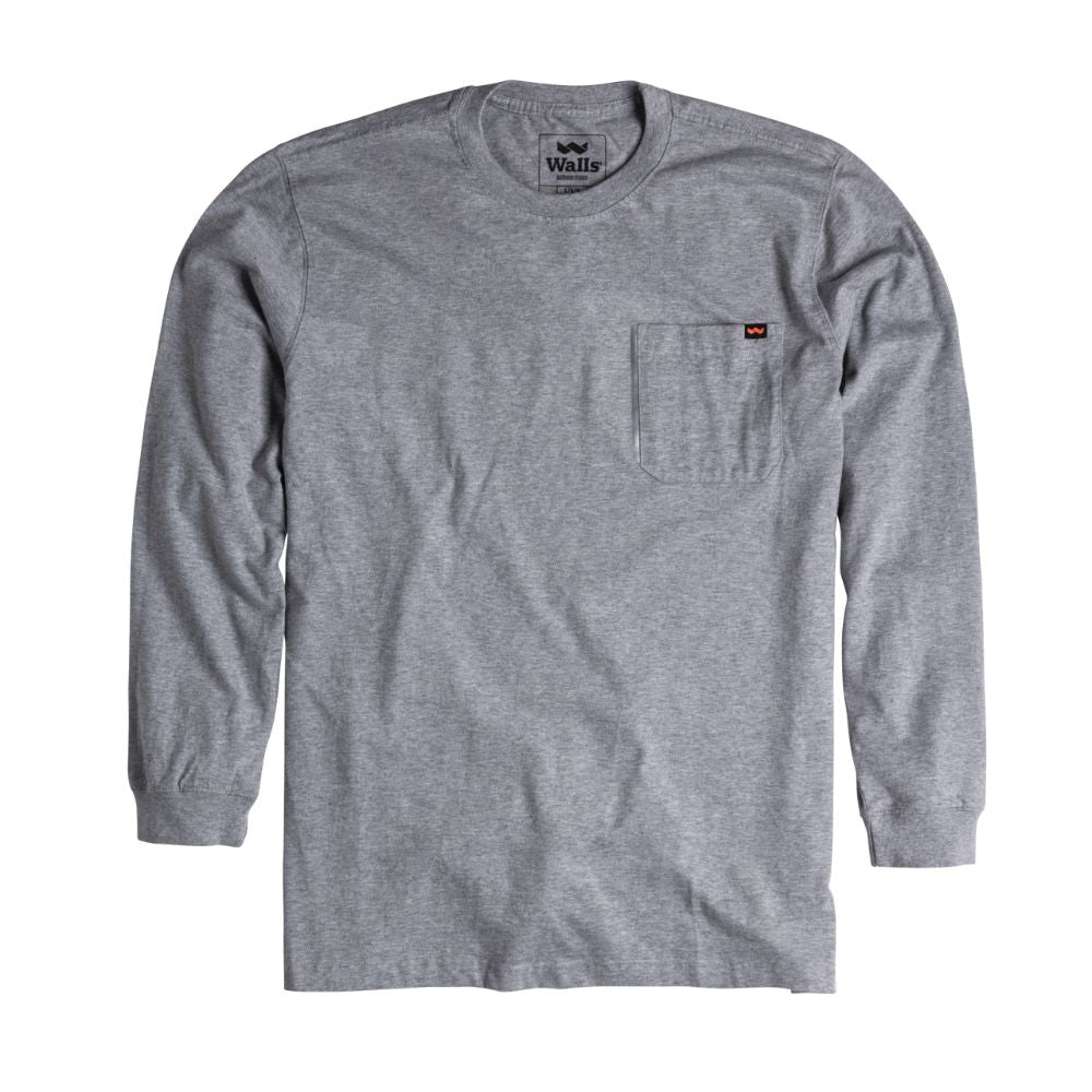 Walls Heavy Lifter Men's Long Sleeve Work Shirt YL879 - Heather Grey ...
